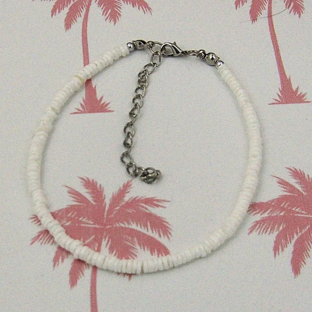 Grass Shack Trading | Jewelry | Puka Shell Anklet White Adjustable 9 2 ...
